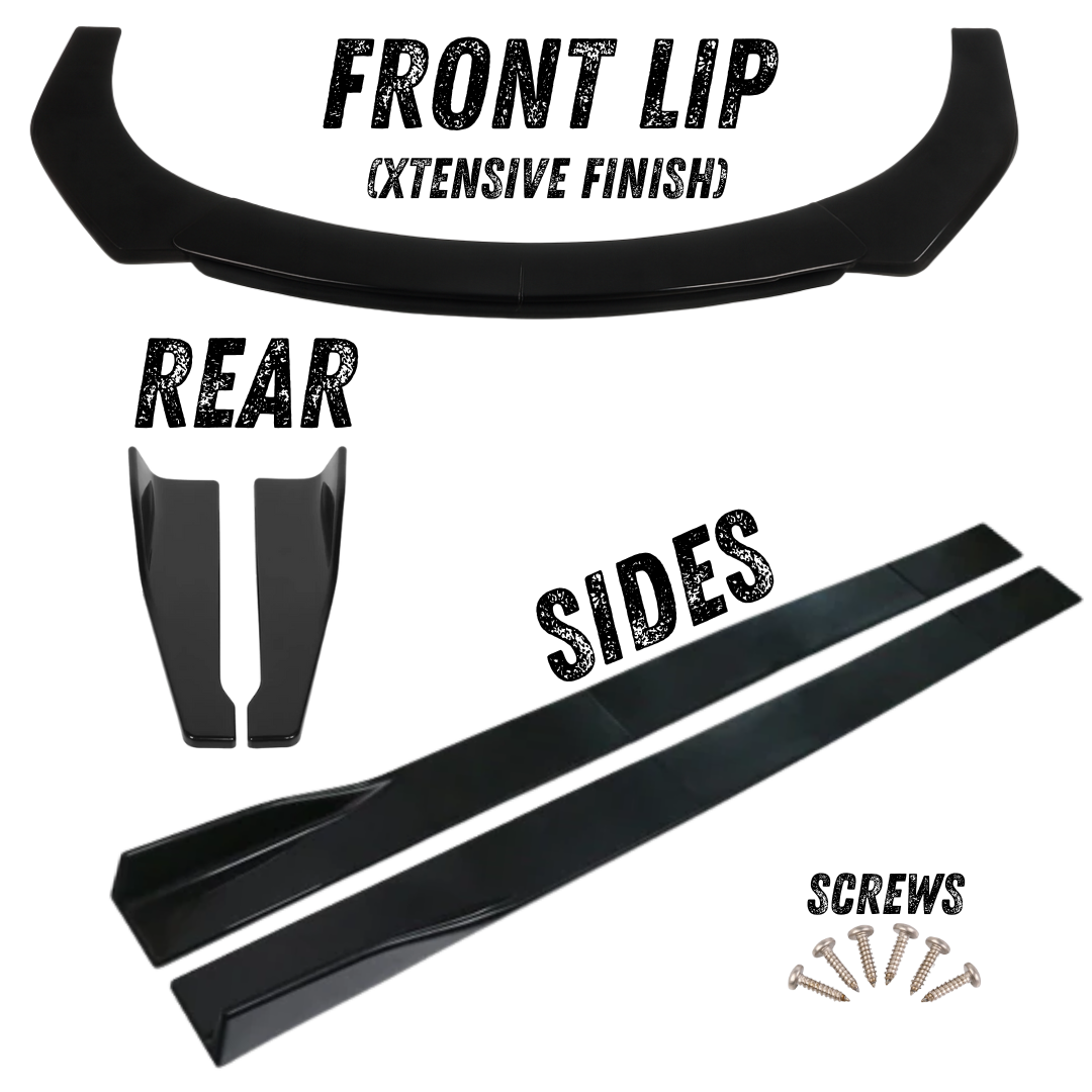 Gloss Black Splitter Set with Xtensive Design Front Splitter – Xtensive ...