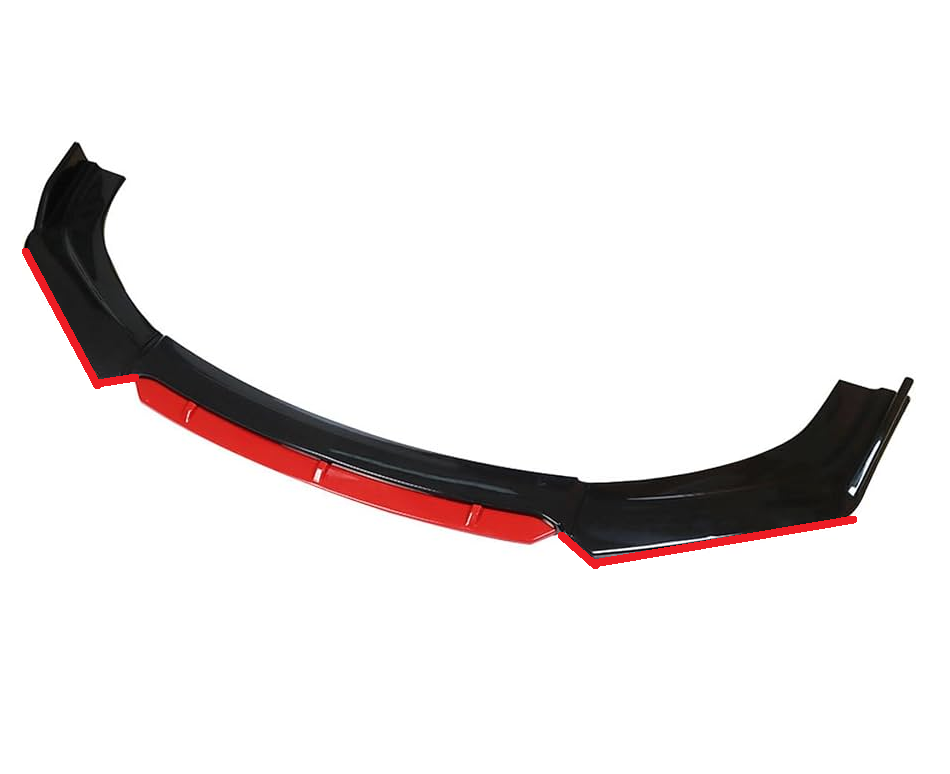 Gloss Black/Red Lip Front Splitter – Xtensive Appeal